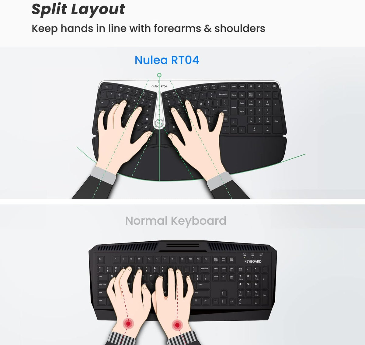 Nulea RT04 Wireless Ergonomic Keyboard – nulea offical